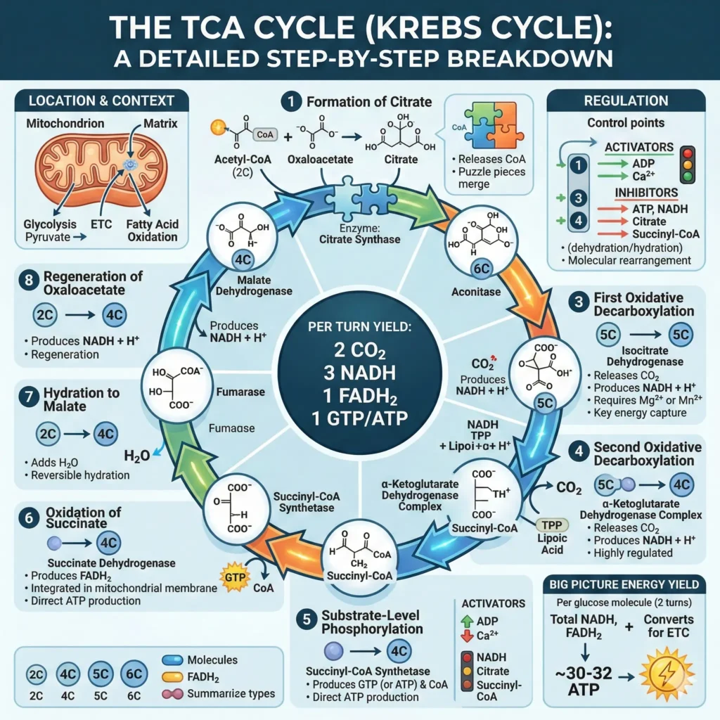 TCA Cycle: Steps, Enzymes, And Metabolic Role